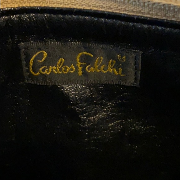 Carlos Falchi | Bags | Carlos Falchi Gold Croc Logo Makeuppouch Mini ...